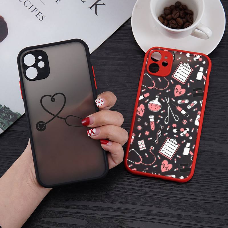 Nurse doctor medicine stethoscope Phone Case matte transparent For ...