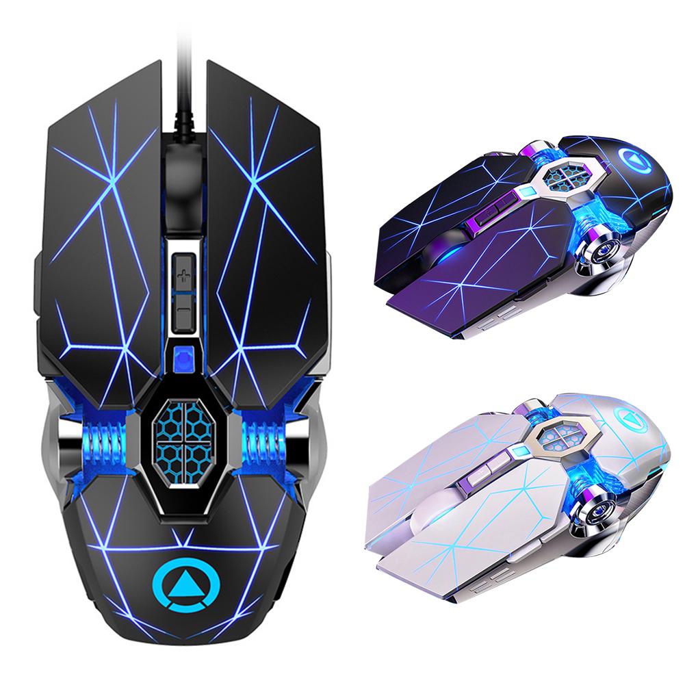 Buy Wired USB Mechanical Buttons 7 Mute LED Backlit Gaming Mouse Mice ...
