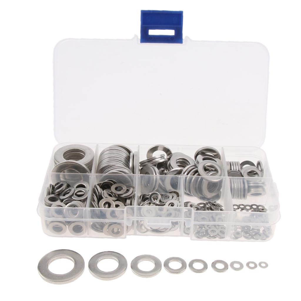 580pcs Stainless Steel Flat Washers Assortment Kit Set M2M12 - buy from ...