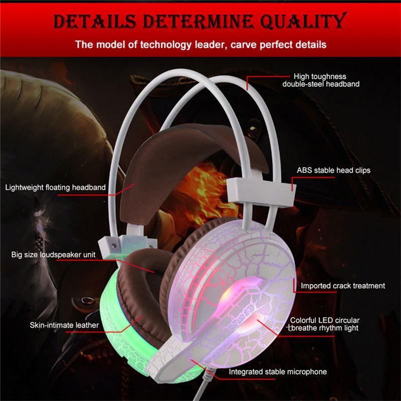 Buy Professional Gaming Headset LED Light Earphone Headphone with ...