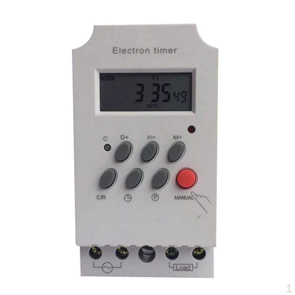 Buy Din Rail LCD Digital Programmable Electronic Timer Switch KG316TII ...