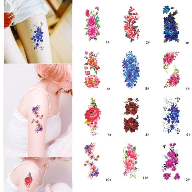 1 X Fashion Tattoo Stickers Waterproof Temporary Flower Wedding Photography Tattoo Stickers ...