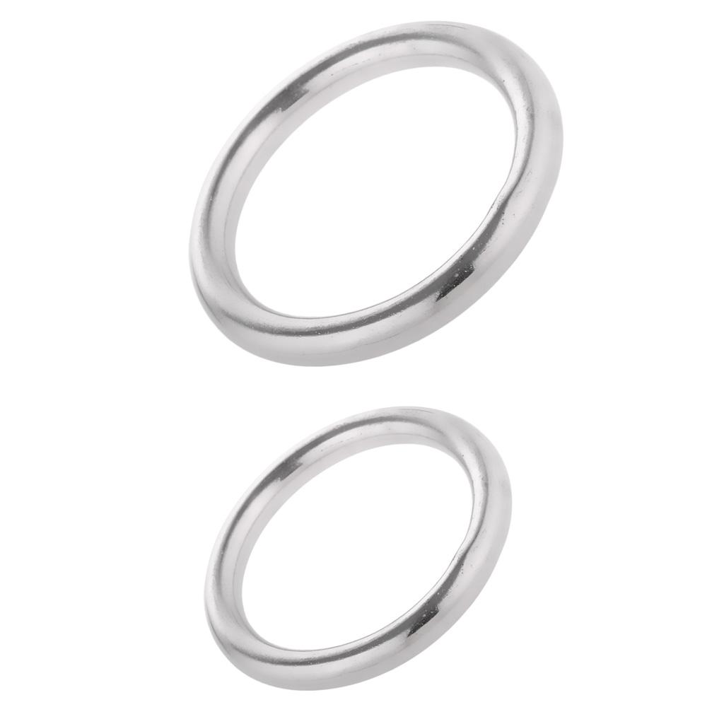 Buy Set 2pcs Boat Marine Stainless Steel Welded Polished O Ring 7x40mm ...