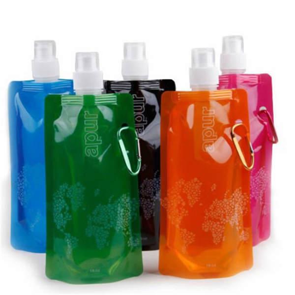Buy Creative Water Bottle Portable Foldable Water Bag Outdoor Plastic ...