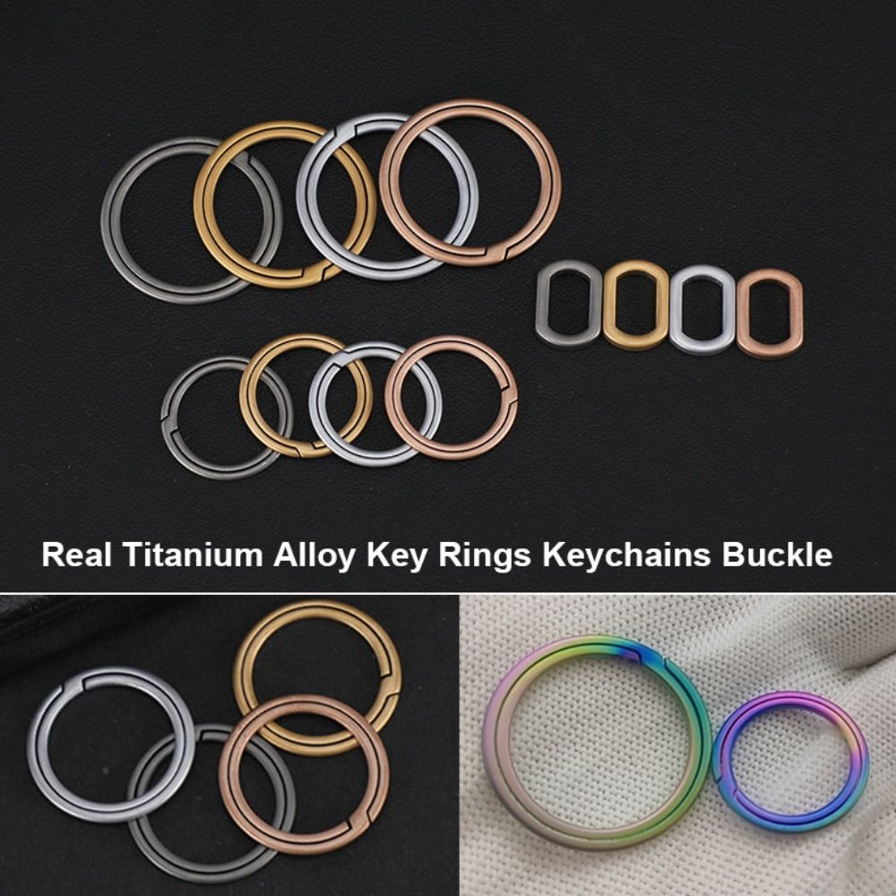 Buy Super Lightweight Titanium Alloy KeyRings Real Keychains Buckle New ...