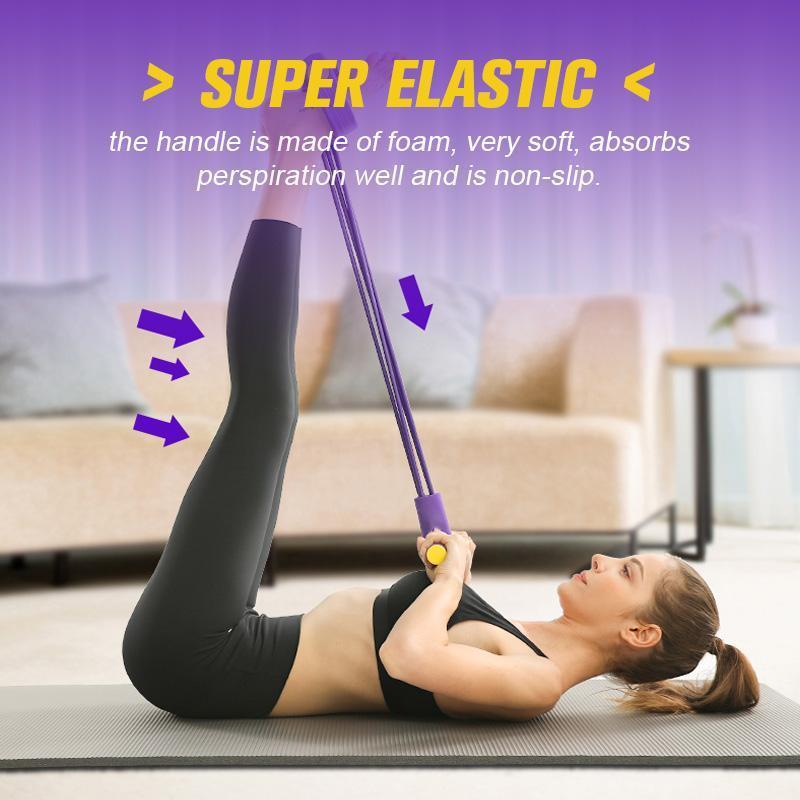 Multi-Functional Four-Tube Pulling Rope Yoga Elastic Belt Pedal Tension ...