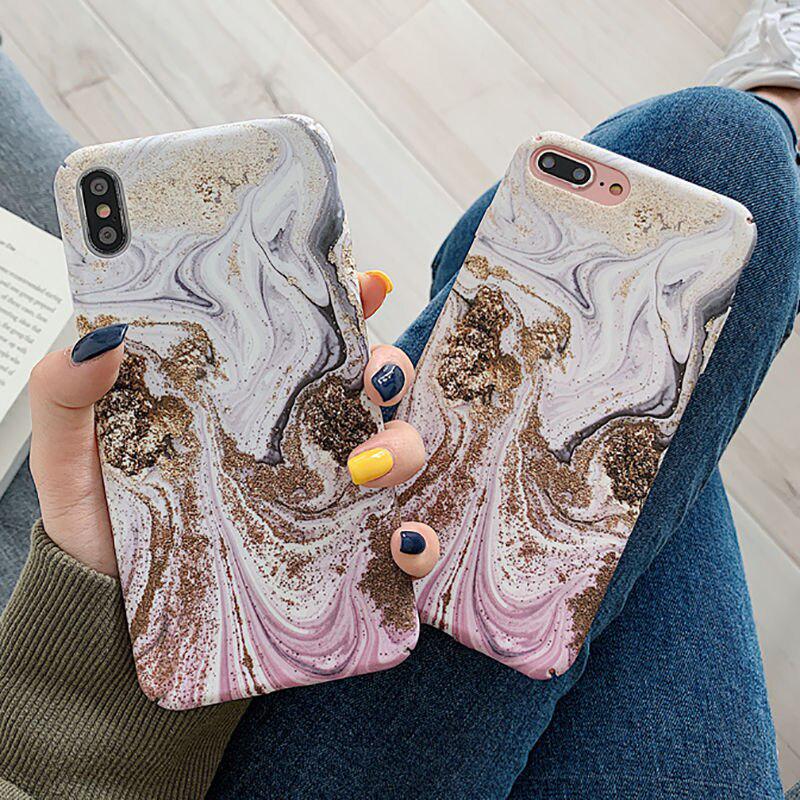 Fashion Gradient Marble Phone Case For iPhone 7 8 X XR XS Max 6 6S 7 8 ...