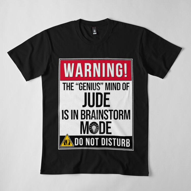Buy Men Premium Cotton Harajuku T-Shirt Jude Name Warning The Genius ...