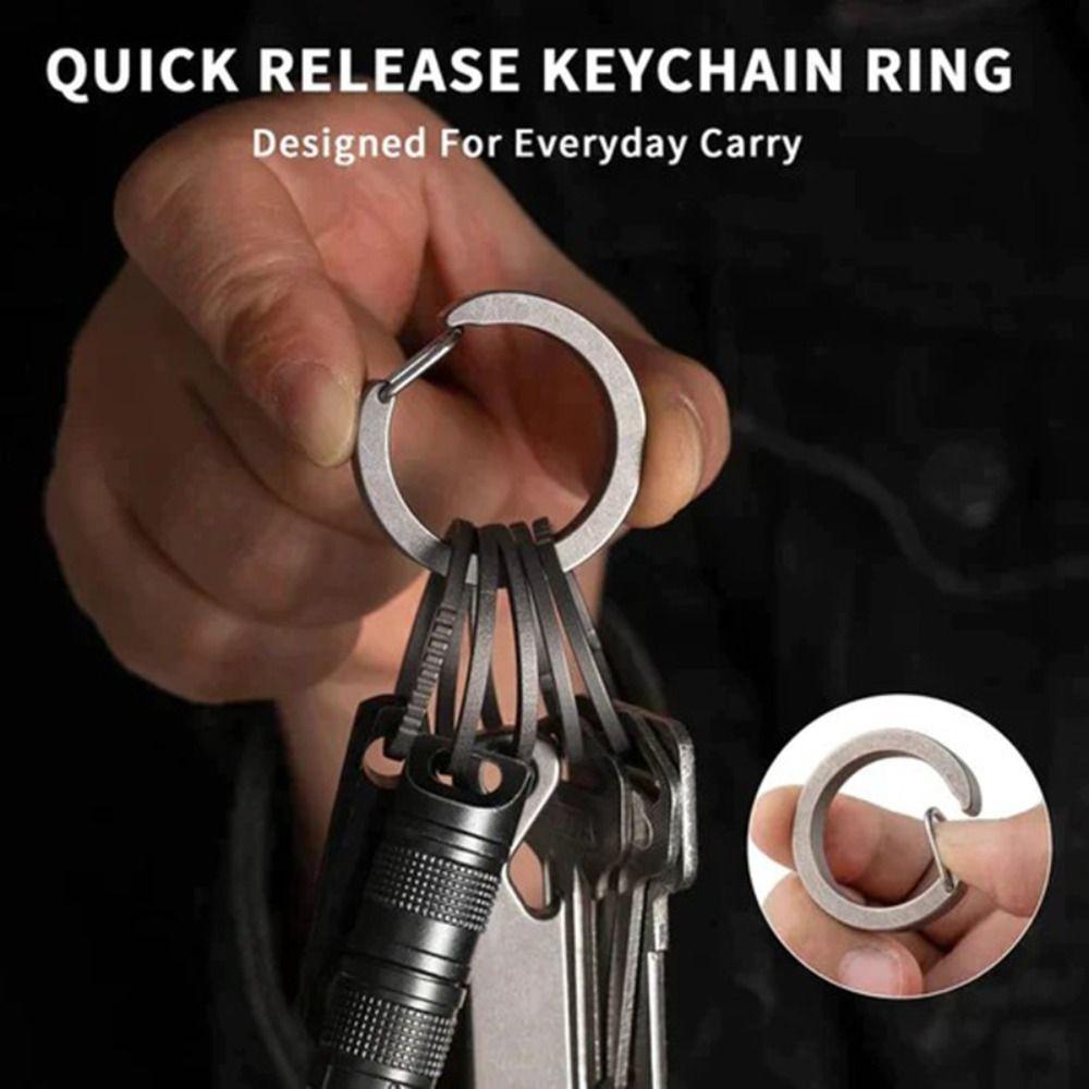 Buy 3Pcs O Ring Spring Gate Circle Carabiner Keychain Clip Metal Round ...