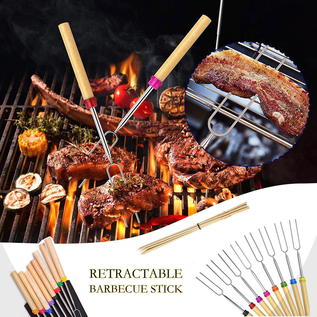 Buy Stainless Steel BBQ Marshmallow Roasting Sticks Extending Roaster ...