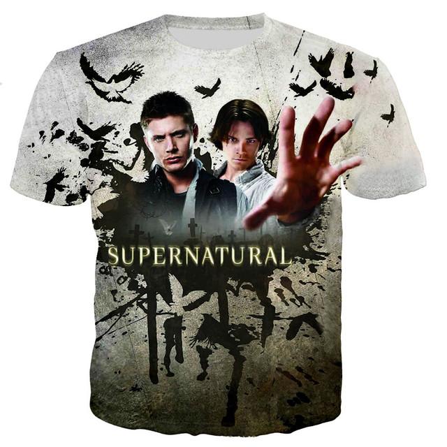 💰Kjøp Supernatural T Shirts Men /Women 3d Tv Supernatural Printed T ...