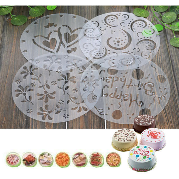 Buy 4 Pcs/Set Fondant Cake Cutter Round Cookies Flour Sugar Decorating ...
