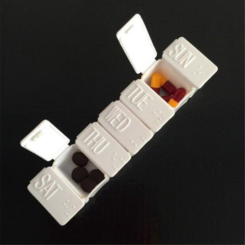 Buy 7 Grids Tiny Clear Pill Box Portable Travel Vitamin Case Storage ...