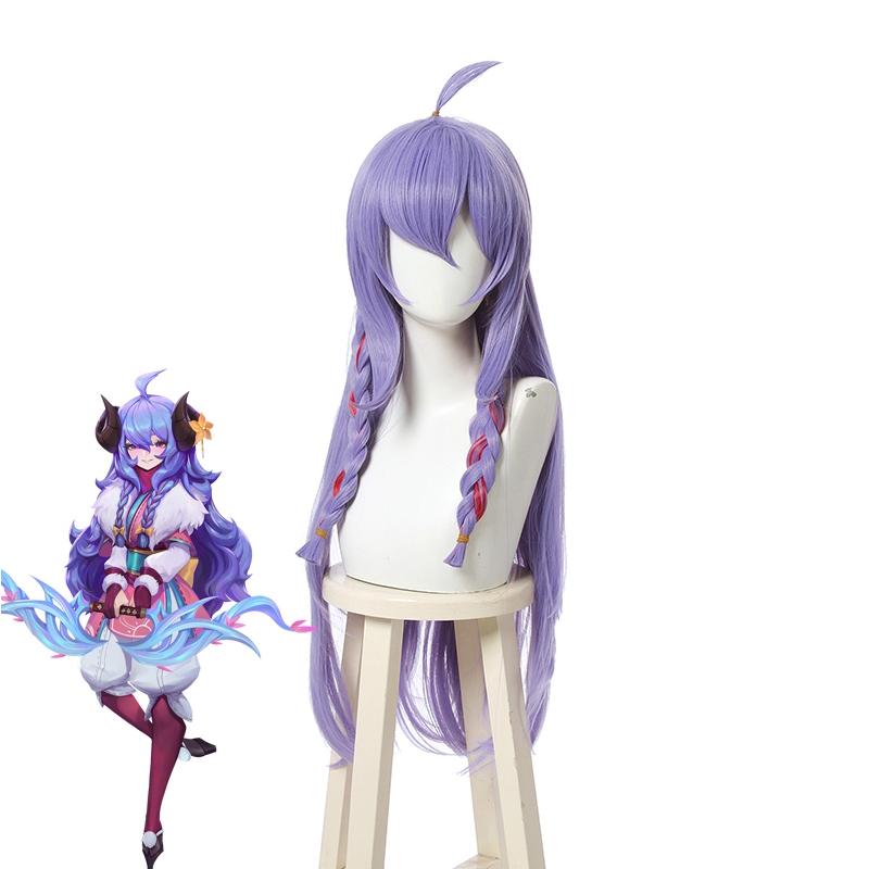 Buy Game LOL Spirit Blossom Kindred Cosplay Wig Blue Purple Headwear ...