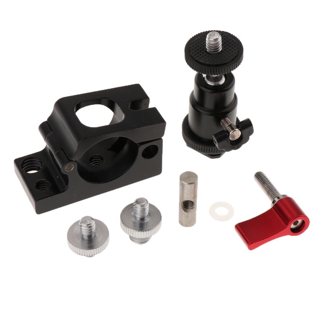 Buy Tripod Ball Head Camera Rod Clamp for Flash Shoe Monitor Mount 1/4 ...