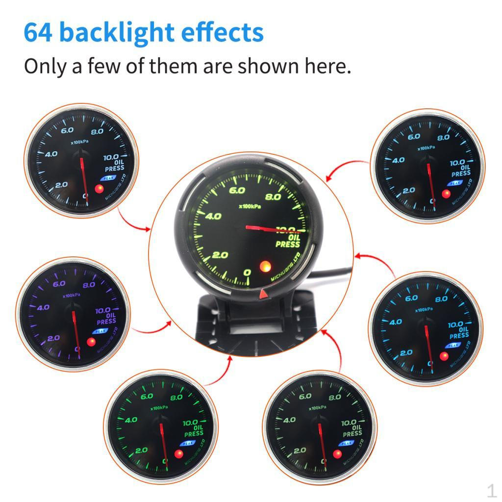 Buy 70mm Car Oil Pressure Black Front Gauge With Oil Sensor Auto Gauge ...