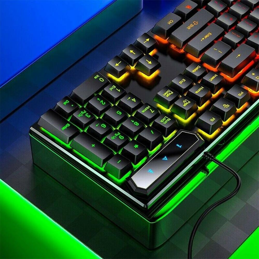 Buy Black/White USB Wired Gaming Mechanical Keyboard Multicolor RGB ...