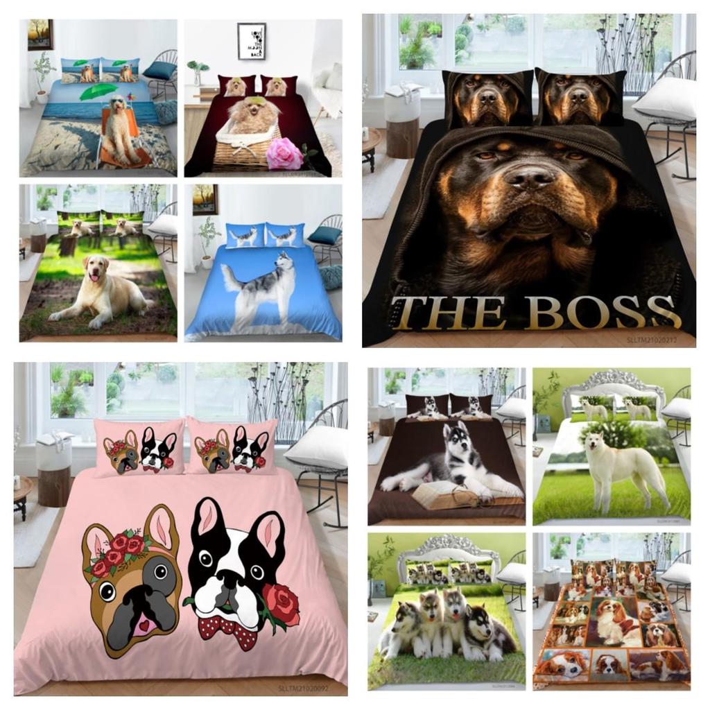 Buy Animal Painting Cute Dogs Bedding Cover Suit Unique Design Luxury ...