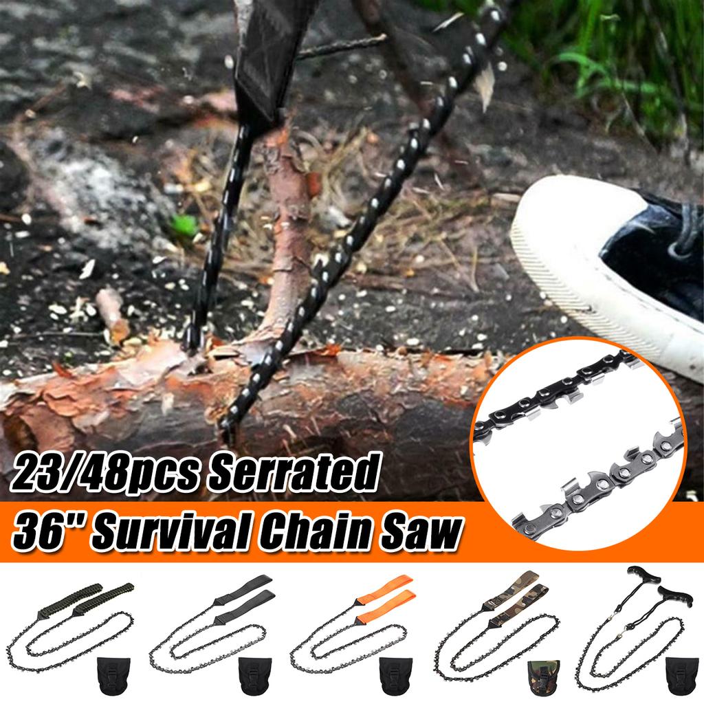 Buy 36" 48Pcs Serrated Multifunction Chain Saw With Pouch Paracord ...