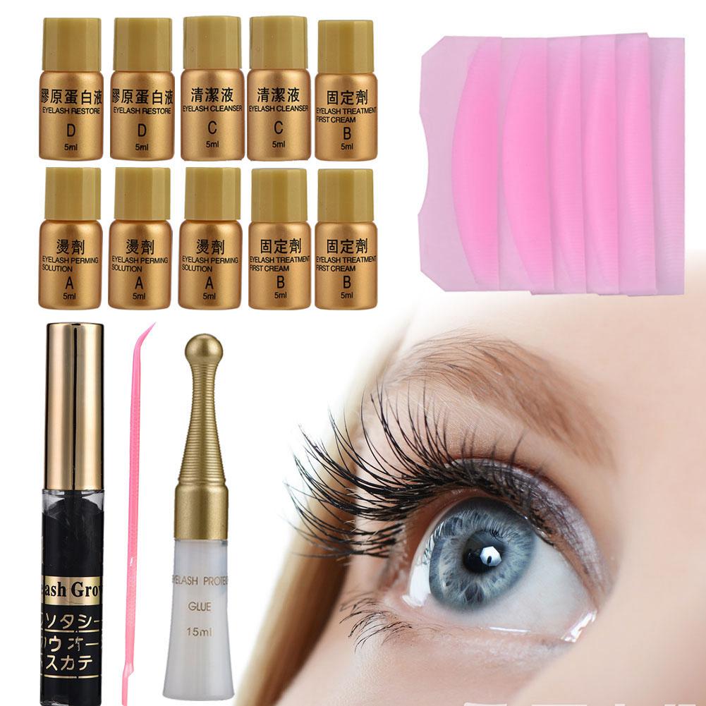 Pro Eyelash Perming Kit Lashes Extension Curling Fixing Growth Makeup ...