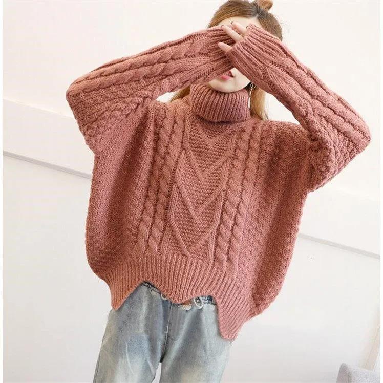 Buy High Neck Sweater Women's Long Sleeve Fashion Wild Warm Thick ...