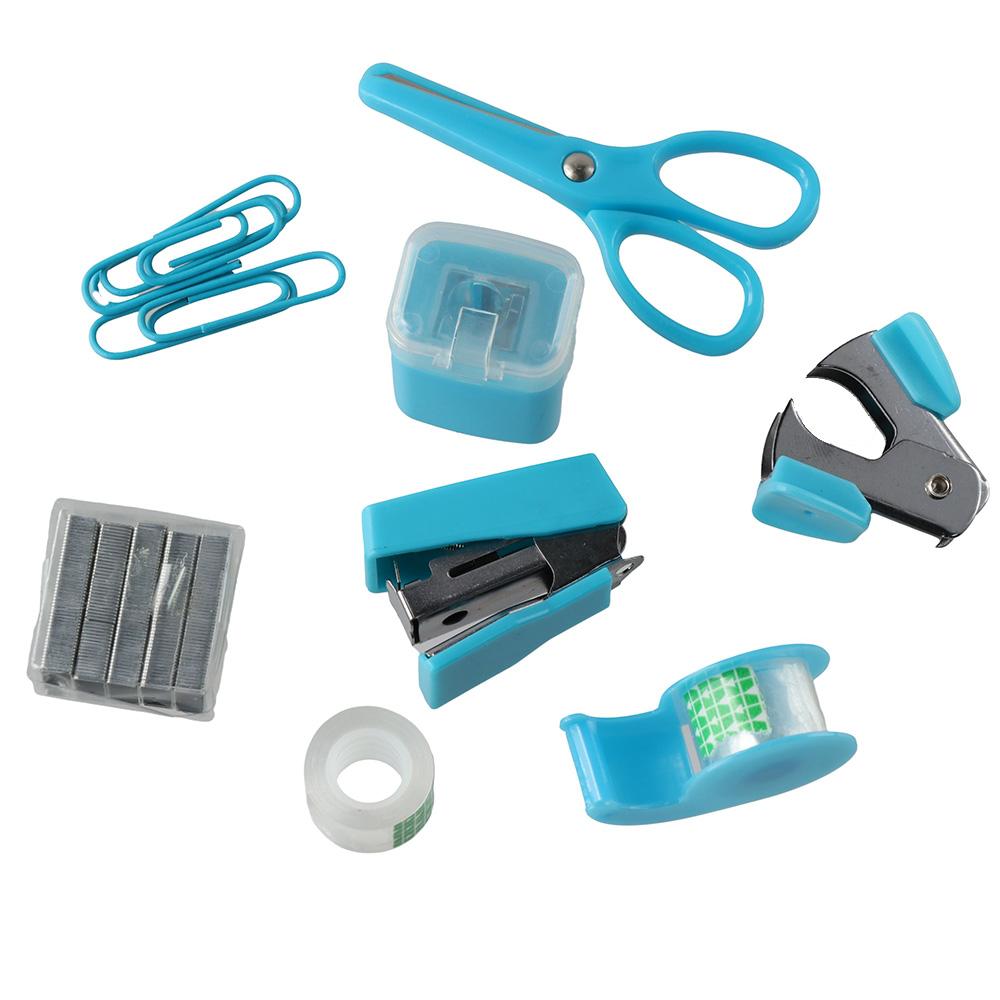 Cheap Plastic Blue Desk Accessory Kit Blue Office Supplies Set Home ...