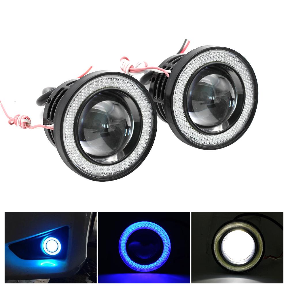 Buy 1 pair Angel Eyes Fog Light 64mm 76mm 89mm 2.5/3/3.5 inch 12V Universal COB LED DRL Driving ...