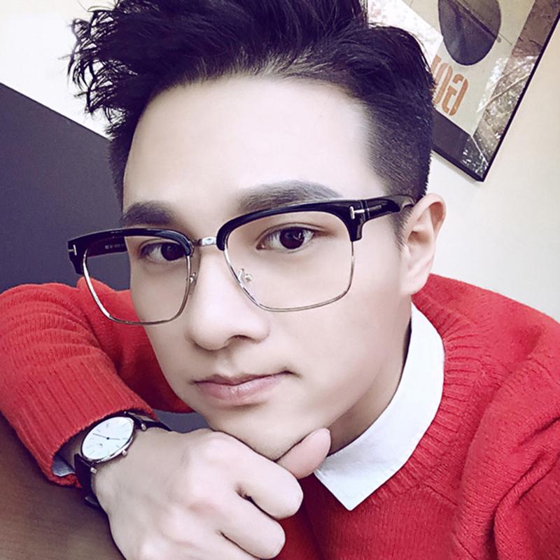 Buy Fashion Big Square Frame Flat Mirror Glasses Frame Halfless Metal ...