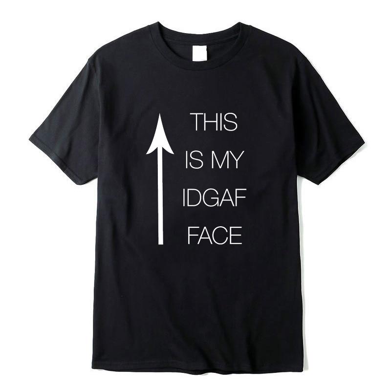 Buy This Is My IDGAF Face Men Women Black T-shirt Rock Casual Tops ...
