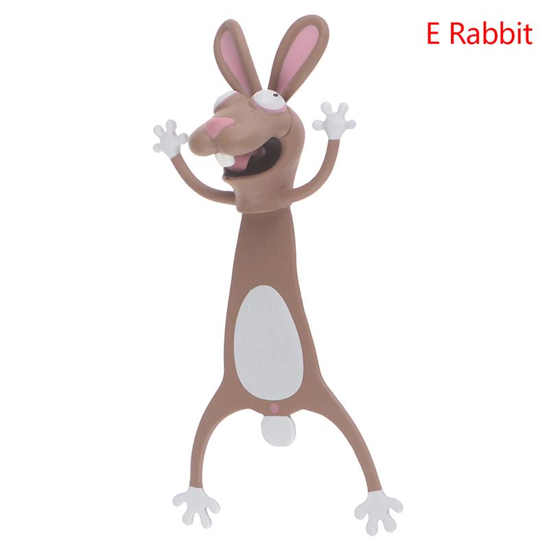 Buy Cute 3D Animal Squashed Cat Rabbit Mouse Bookmarks Creative Wolf ...