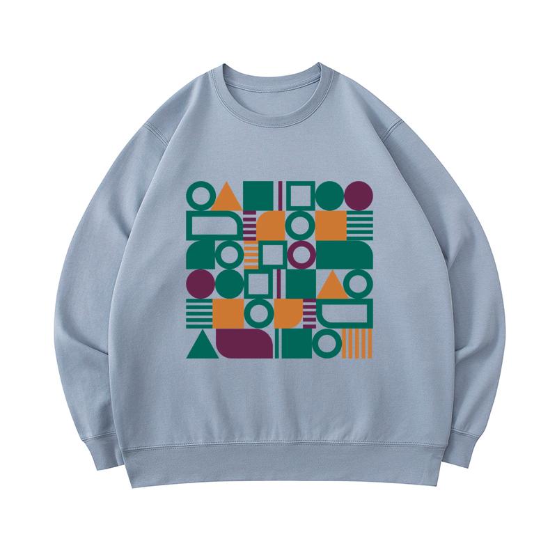 Men's 300 GSM 100% Cotton Sweatshirt Geometric Pattern Green Bold ...