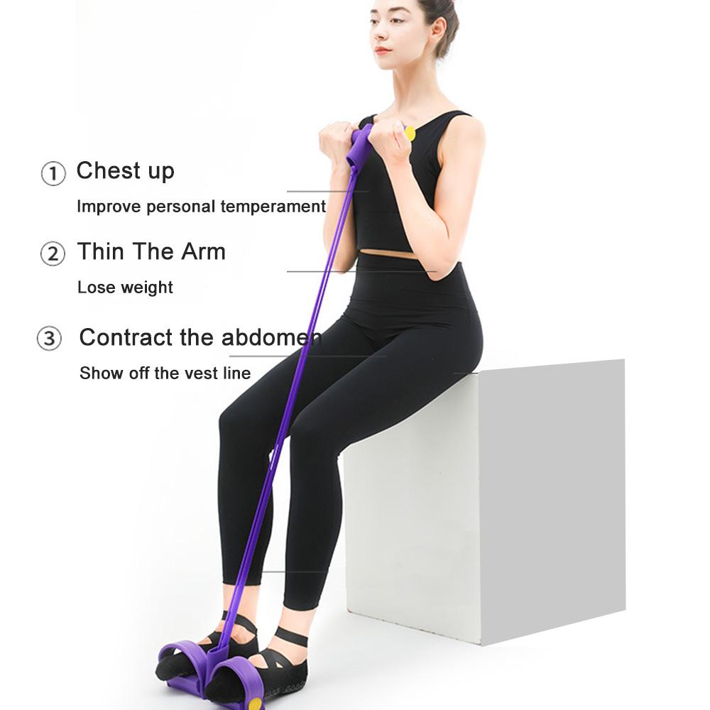 MultiFunction Tension Rope Strong Fitness Resistance Bands Latex Pedal ...