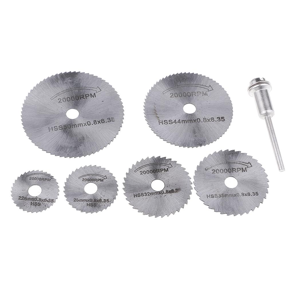 7 Pieces/Set High Speed Steel Mini Saw Blades with Mandrels for Rotary ...