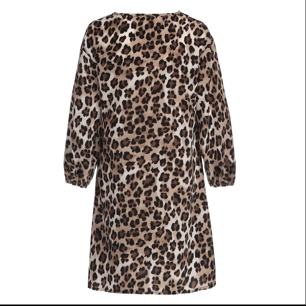 Buy Women's Loose Plus Size Leopard Print Long Sleeve V-neck Pullover ...