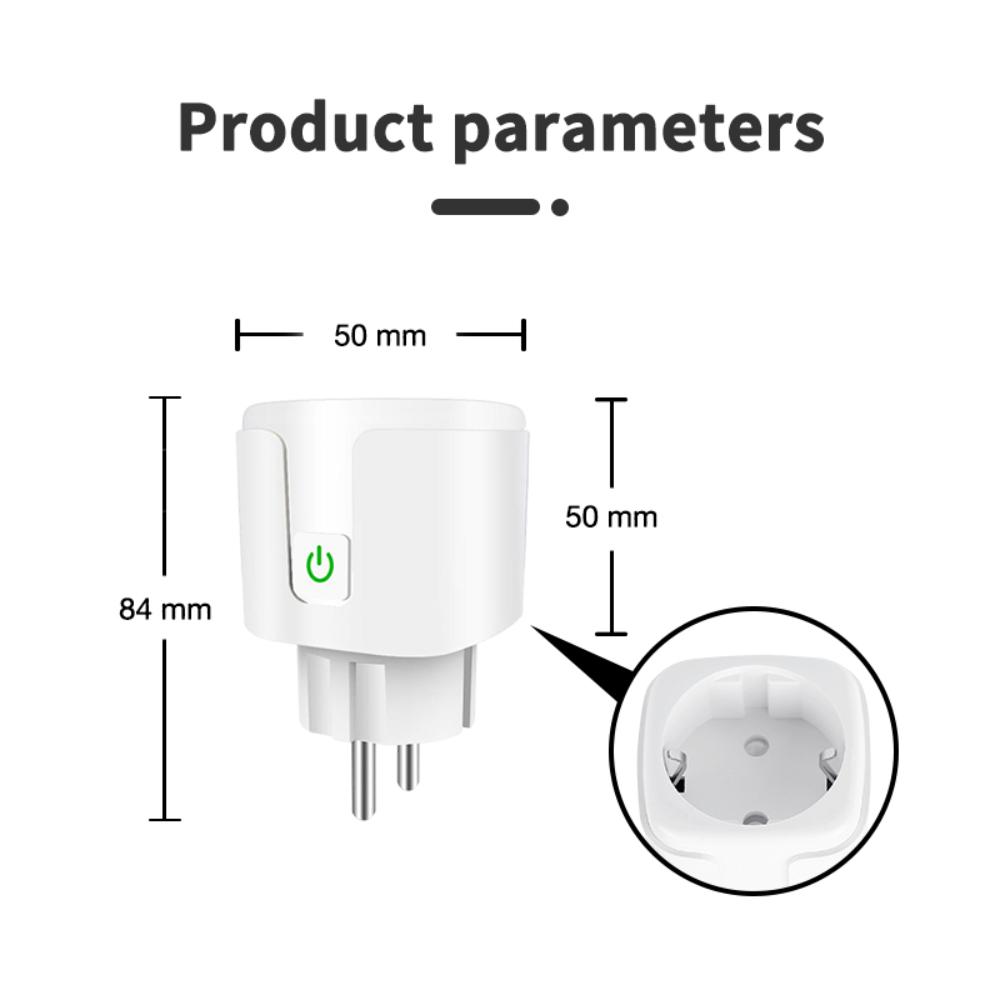 Buy 20A Tuya WiFi EU Smart Plug Smart Home Power Monitor Wireless ...