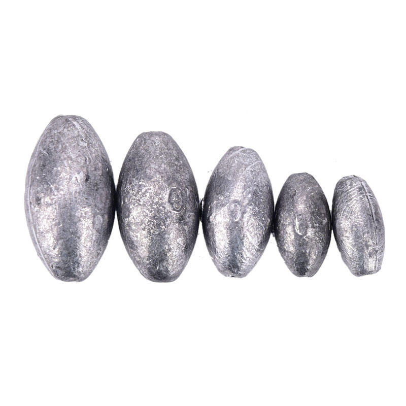 Buy 10Pcs Gray Lead Oval Shaped Beads Fishing Lures Angling Gear 5G/10G ...