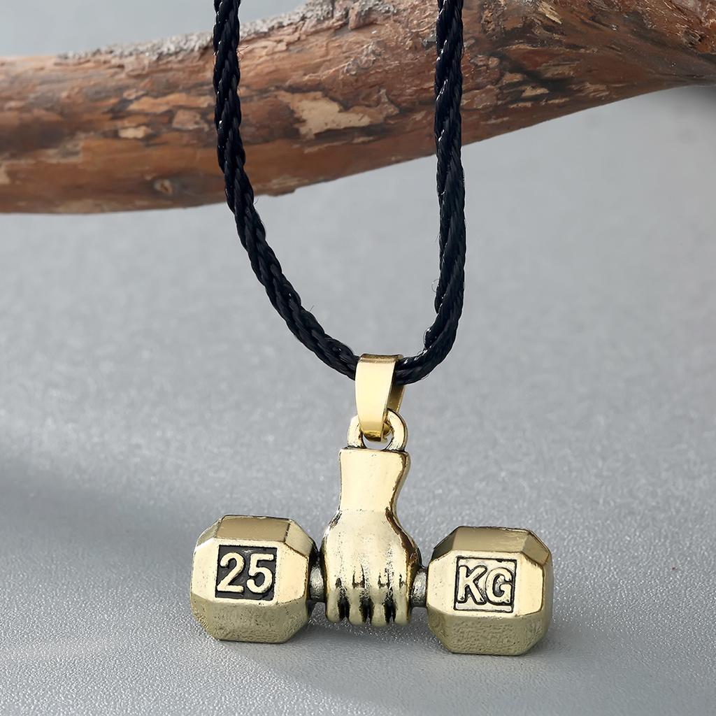 Buy Sport Fitness Weight Lifting Luck Dumbbell Pendant Necklace for Men ...