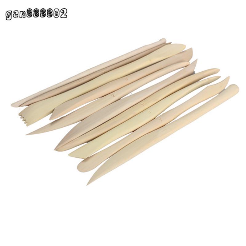 Buy 10PCS Wooden Clay Sculpture knife Pottery Sharpen Modeling Tools Set at affordable prices ...