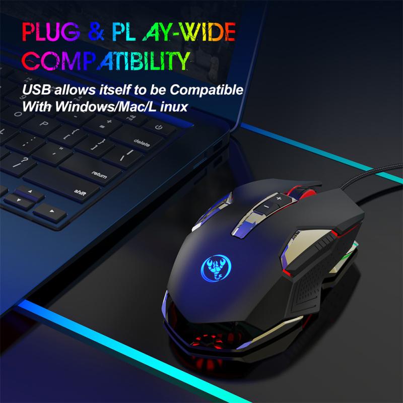 Satın alın Wired Game Mouse Colorful Luminous 8000dpi Adjustable 8D ...