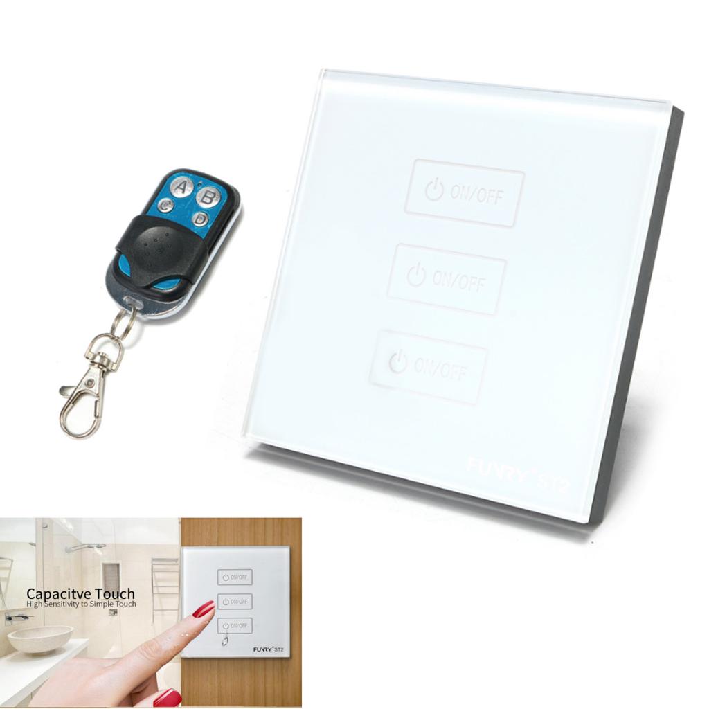 Buy 3 Gang 2 Way Glas Touchscreen Lichtschalter Intelligent Remote ...