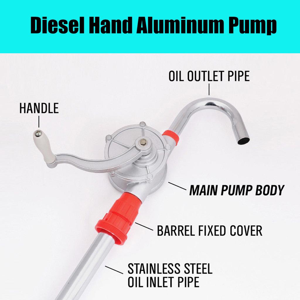 Buy 30L/m Hand Oil Pump Rotary Suction Barrel Drum Petrol Diesel Fuel ...