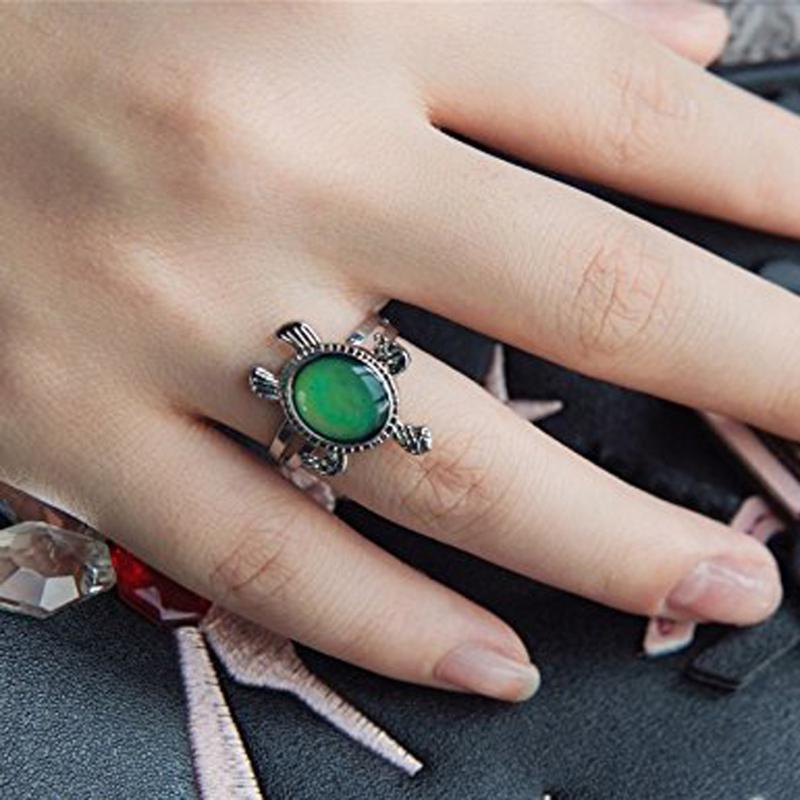 Turtle Mood Ring Color Change Emotion Feeling Rings Temperature Control ...