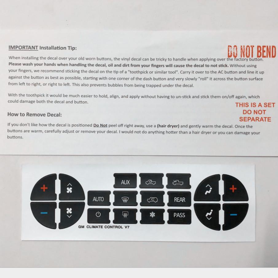 Buy Auto Car Sticker AC Climate Control Button Sticker Panel Button ...