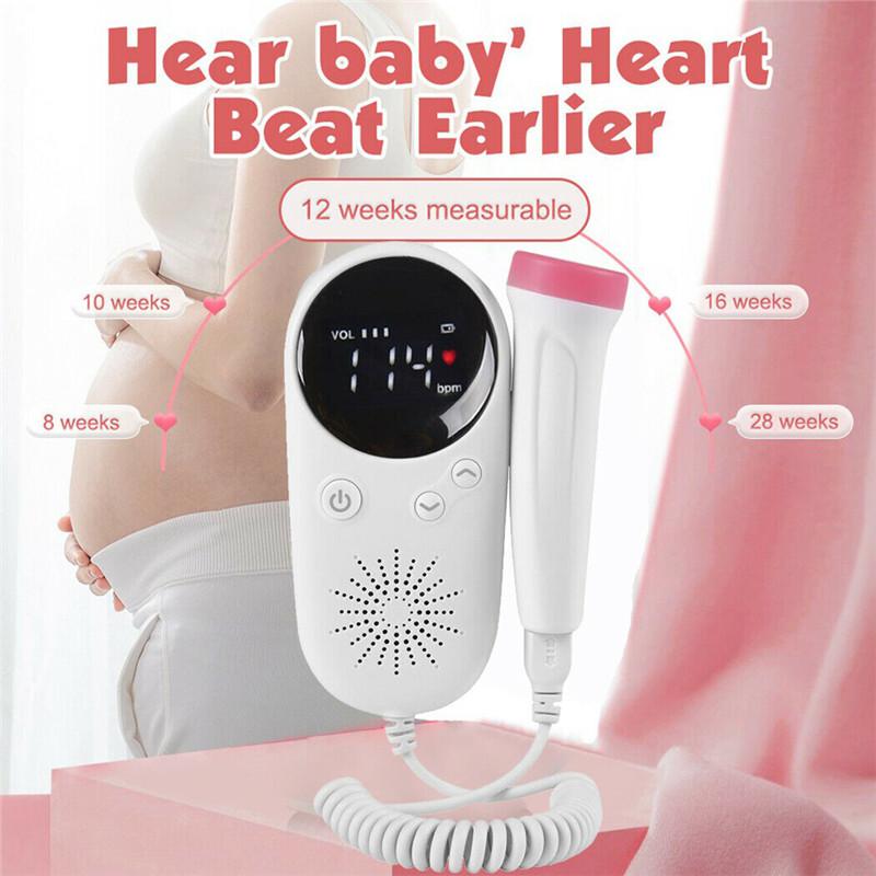 Buy Fetal Doppler Detector Baby Heart Beat Rate Probe Prenatal Monitor ...