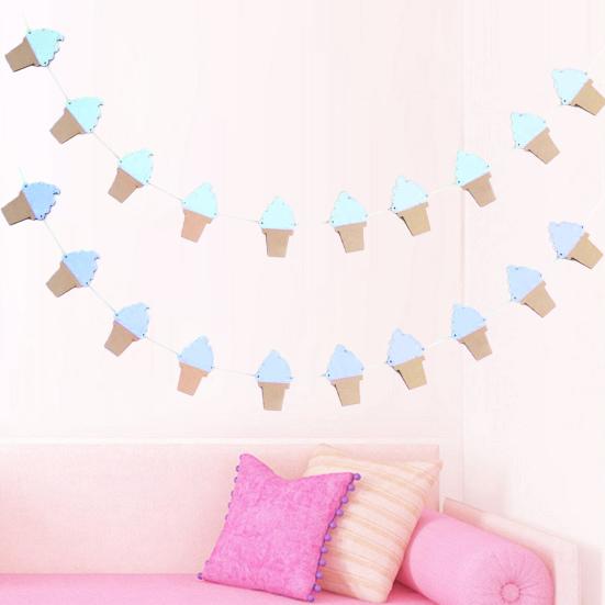Buy 1 Bag Wood Garland Banner Colorful Modern Decorative Cute Party at ...