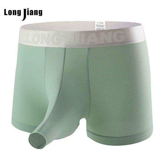 Cheap Men Elephant Nose Thin Underpants Color Block Boxer Silk ...