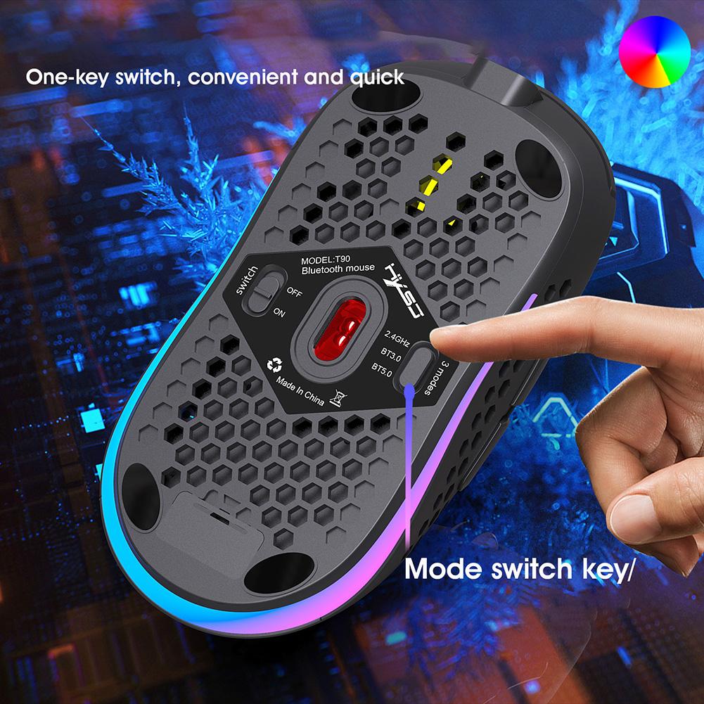 Buy HXSJ T90 2.4G Wireless Bluetooth-compatible Rechargeable Game RGB ...