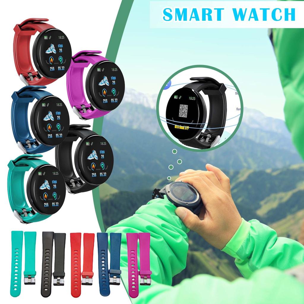 Buy D18 Smart Band Sport Smart Watch Waterproof Blood Pressure Fitness ...