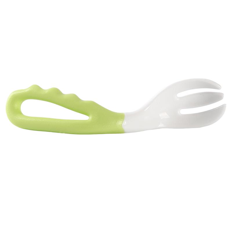 Buy Baby Self Feeding Spoon and Fork Set with Curved Handle Learning ...