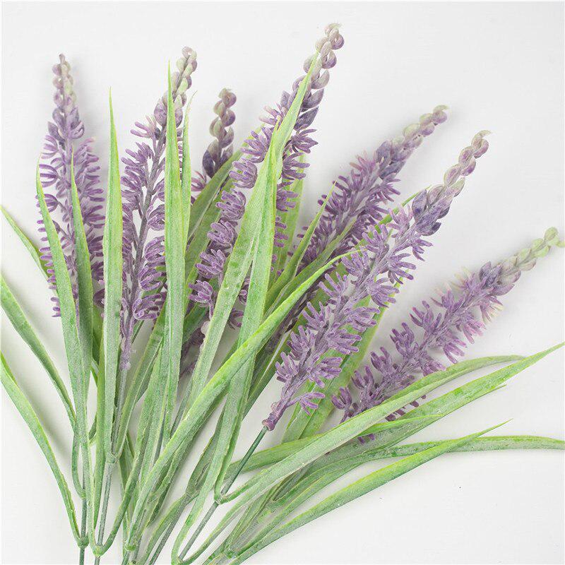 Buy Wedding Vogue 7 Heads Artifical Lavender Silk Flower Bouquet Living ...